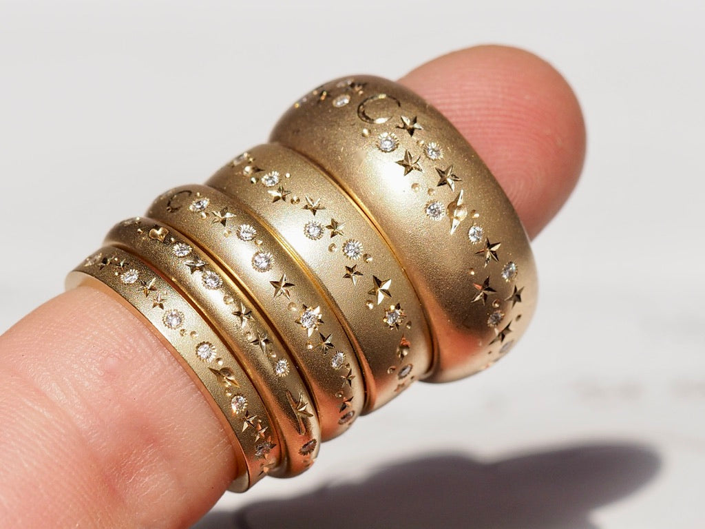 9mm Half Round Celestial Band - Pieces of Starr