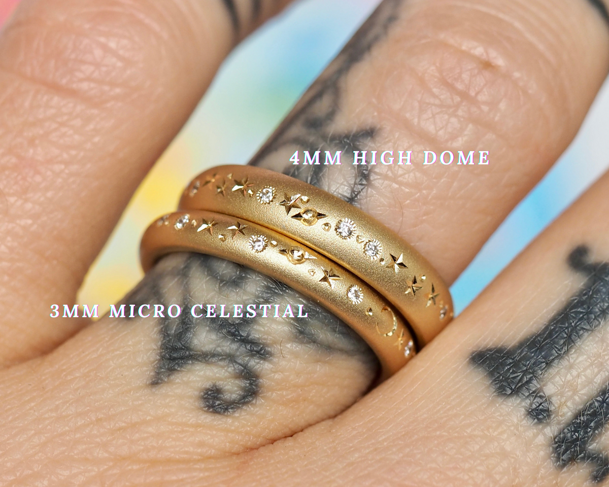 4mm Half Round Celestial Band - Pieces of Starr