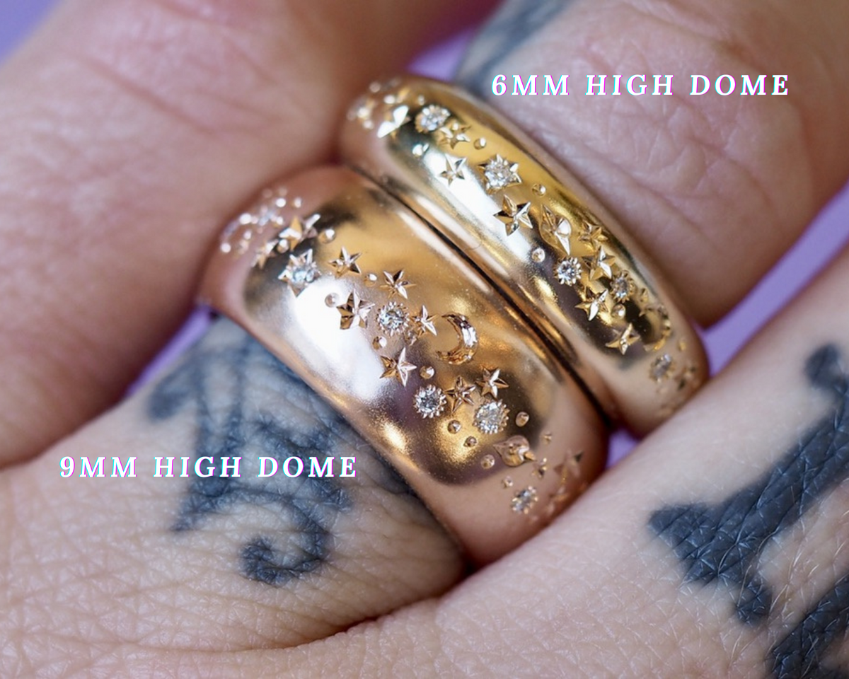 High Dome Celestial Band | 9mm - Pieces of Starr